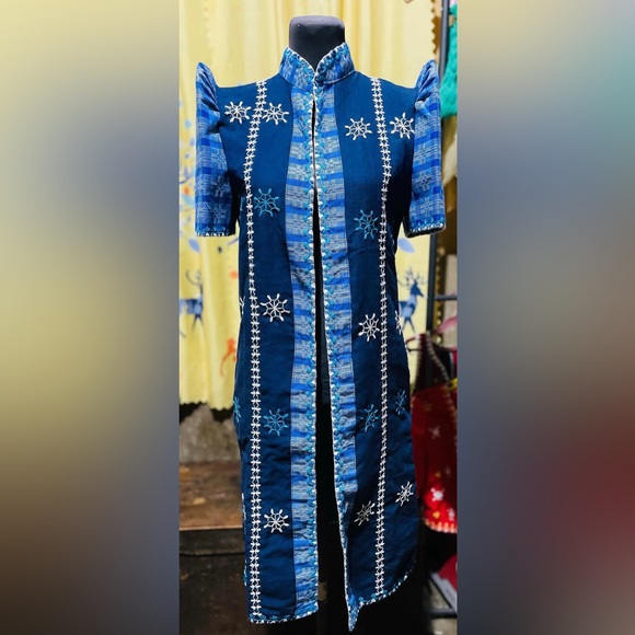 Amihan Artisans | Jackets & Coats | Filipiniana Embroidered Coat Blue ...